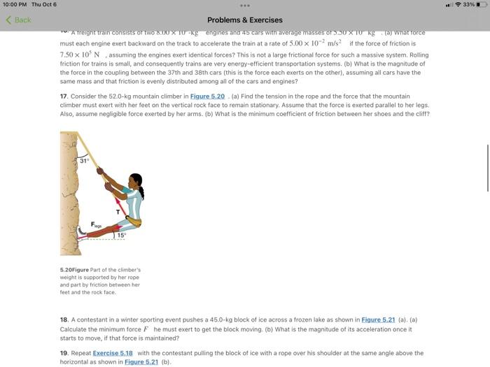 Solved Problems \& Exercises must each engine exert backward | Chegg.com