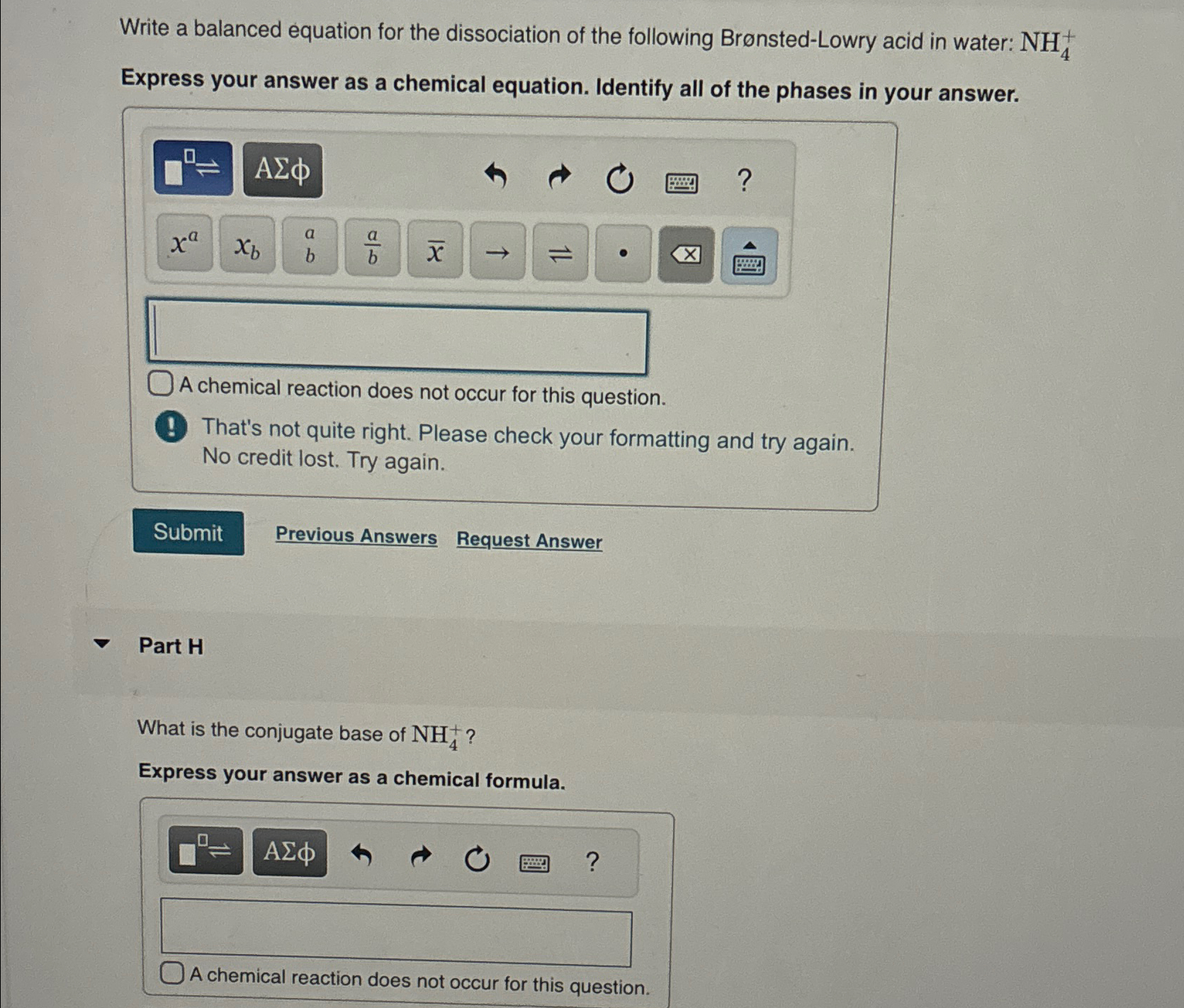 Solved Write a balanced equation for the dissociation of the | Chegg.com
