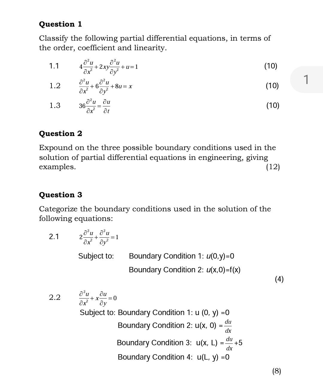 Solved Question 1 Classify the following partial | Chegg.com