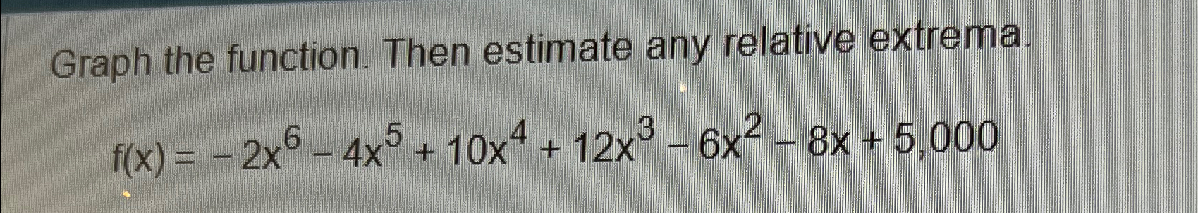Solved Graph the function. Then estimate any relative | Chegg.com
