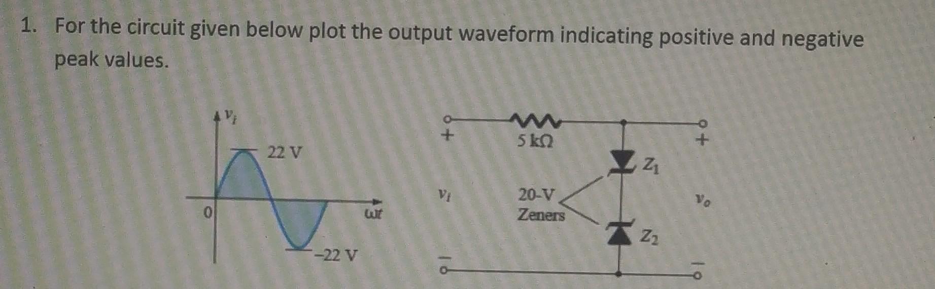 Solved For The Circuit Given Below Plot The Output Waveform 