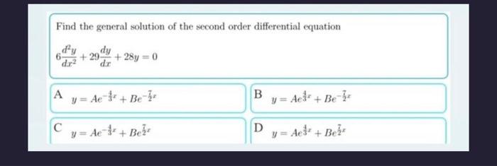 Solved Find the general solution of the second order | Chegg.com
