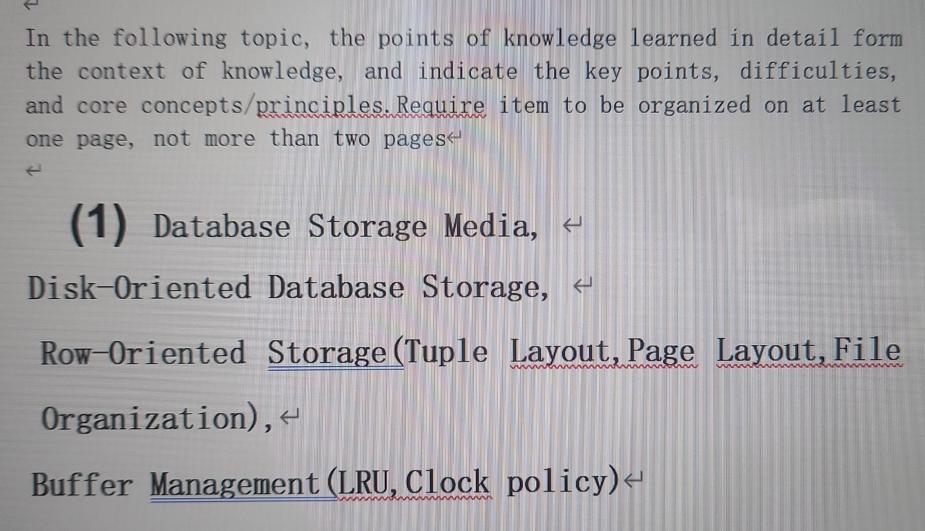 Solved In the following topic, the points of knowledge | Chegg.com