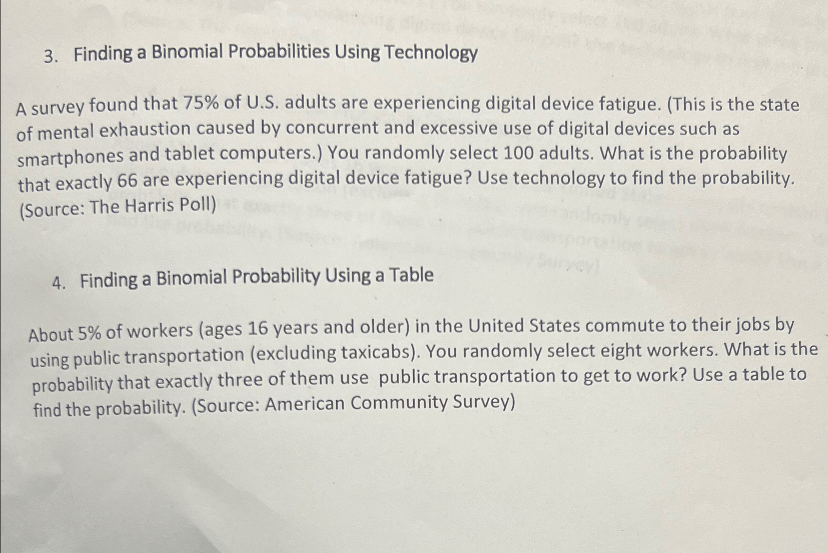 Solved Finding a Binomial Probabilities Using TechnologyA | Chegg.com