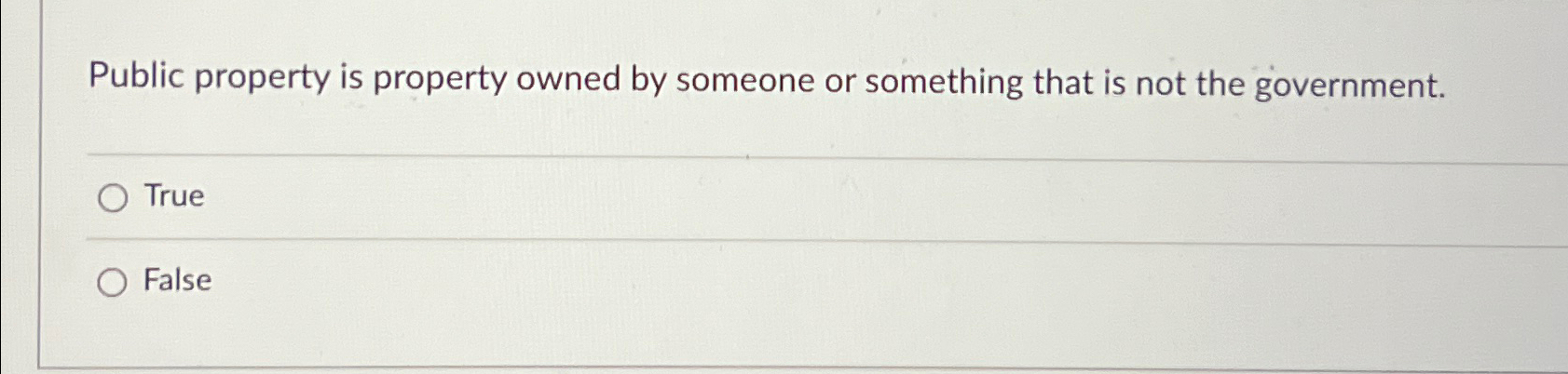 Solved Public property is property owned by someone or | Chegg.com