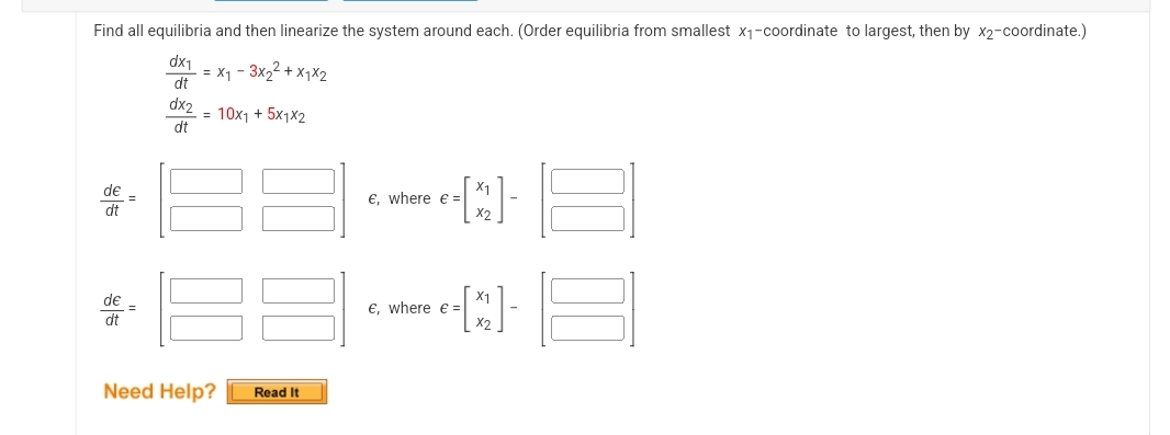 Solved Find all equilibria and then linearize the system | Chegg.com