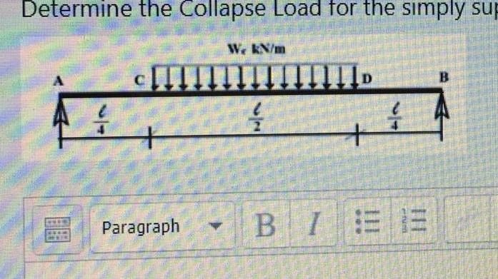 Solved Determine the collapse land for the simply supported | Chegg.com