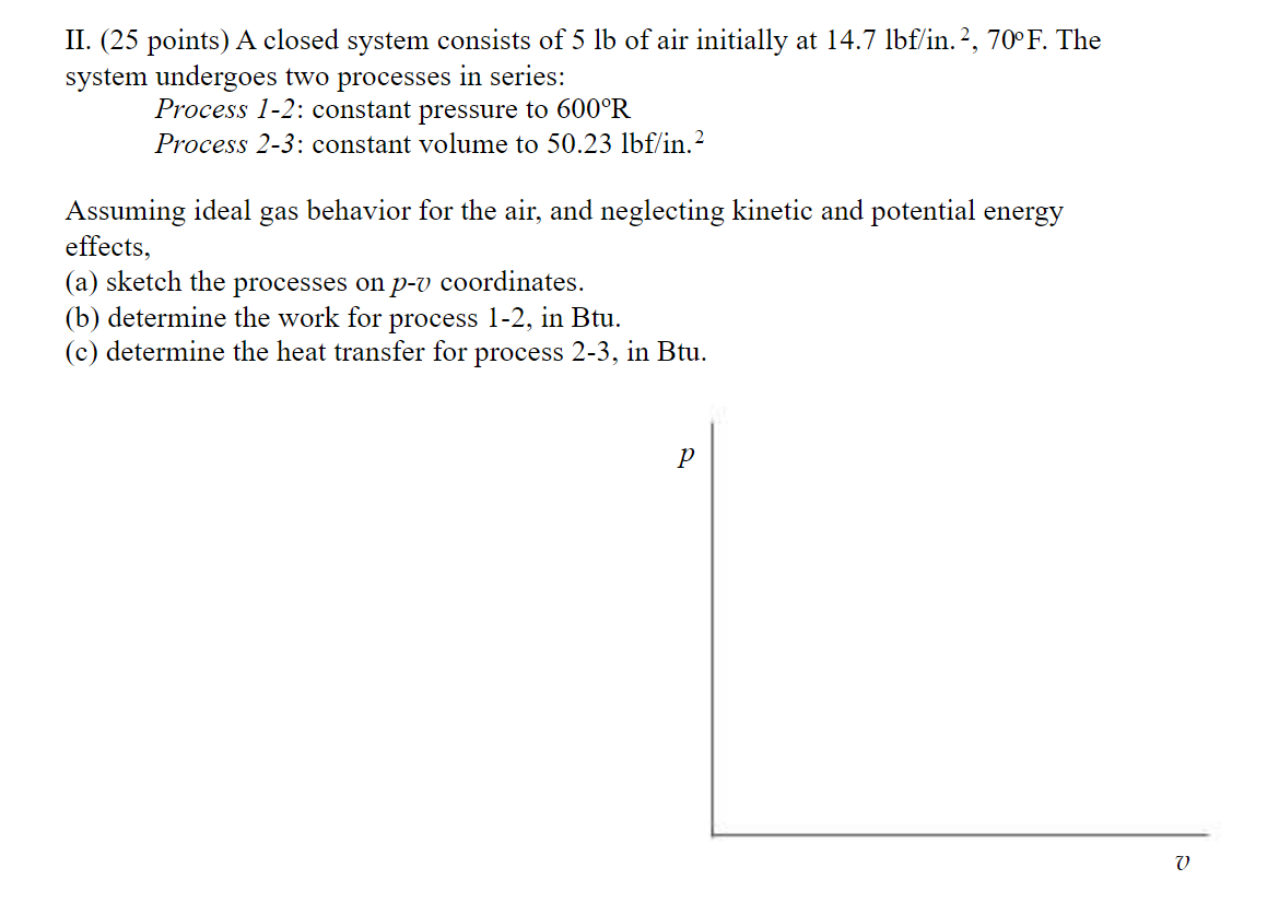 Solved II. (25 ﻿points) ﻿A closed system consists of 5 ﻿lb | Chegg.com