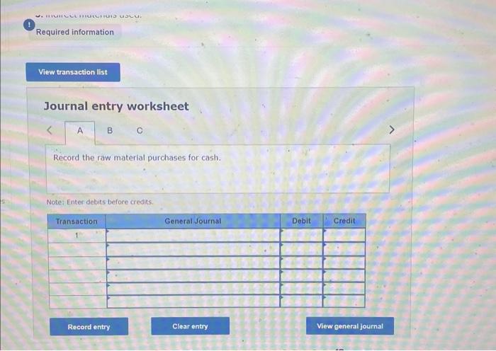 Solved Required informotion (The following information | Chegg.com