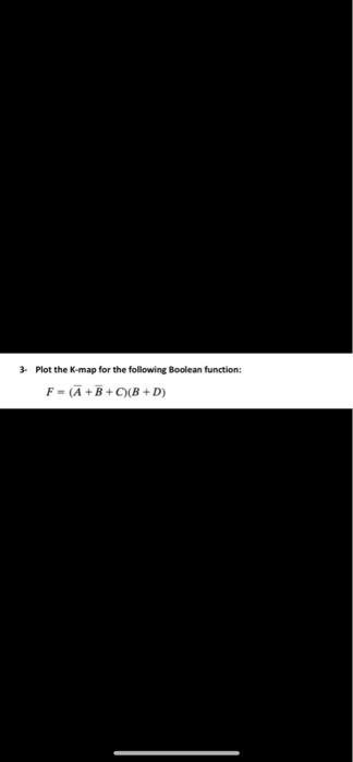 Solved 3. Plot the K-map for the following Boolean function: | Chegg.com