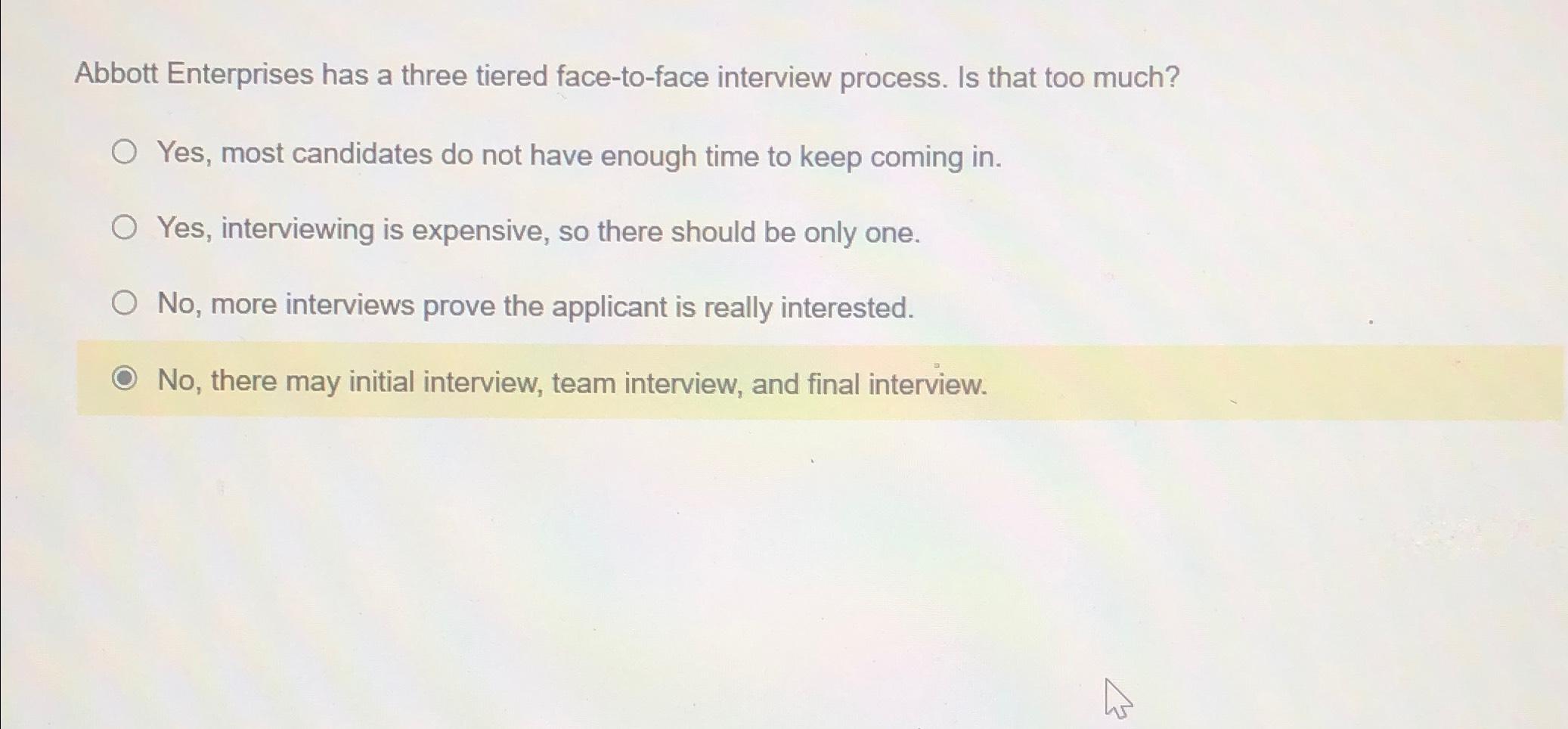 Solved Abbott Enterprises has a three tiered face-to-face | Chegg.com