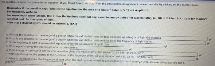 Solved his quention repuifes that you enter an equation. If | Chegg.com