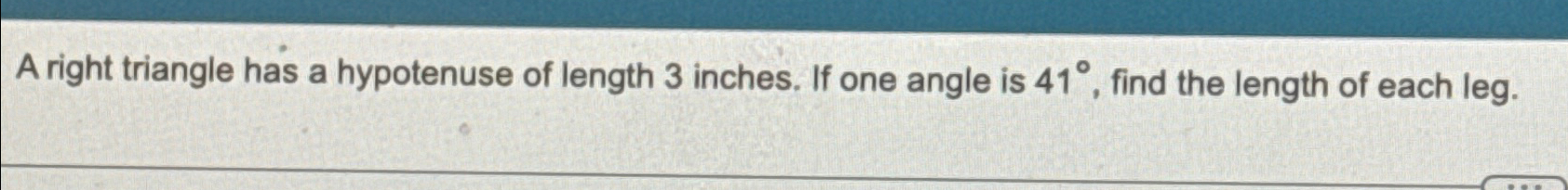 Solved A right triangle has a hypotenuse of length 3 | Chegg.com