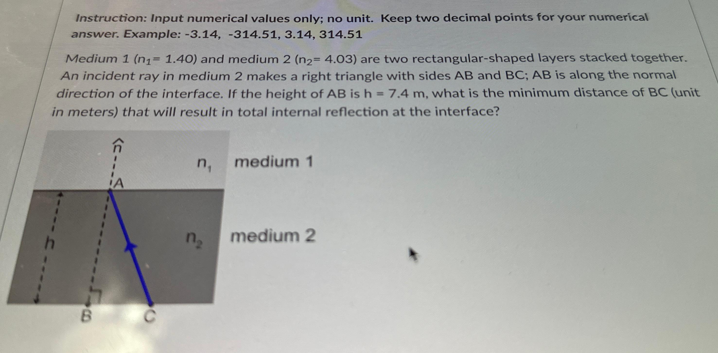 Solved Instruction: Input numerical values only; no unit. | Chegg.com