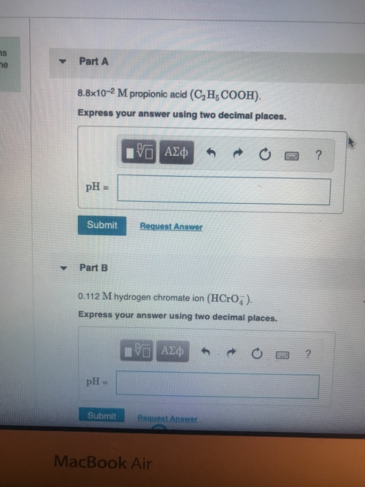 Calculate the pH of each of the following solutions | Chegg.com
