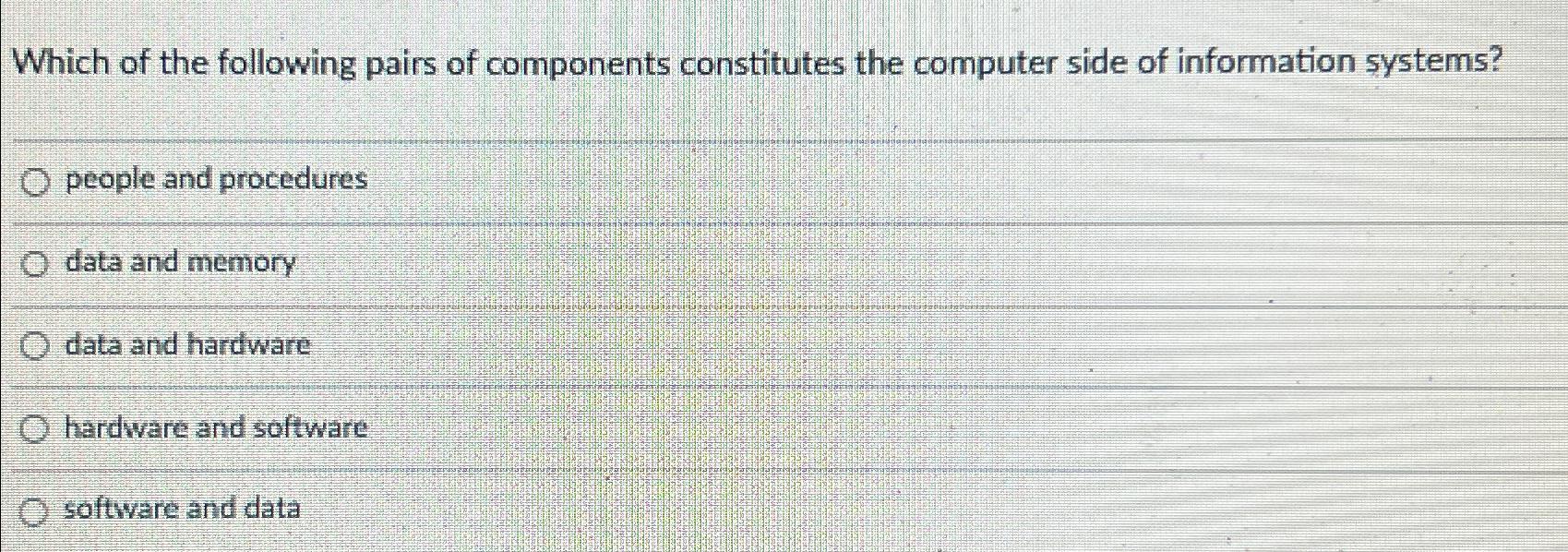 Solved Which of the following pairs of components | Chegg.com