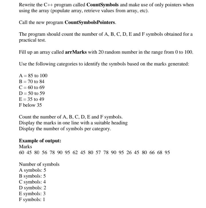 Solved Rewrite the C++ program called CountSymbols and make | Chegg.com