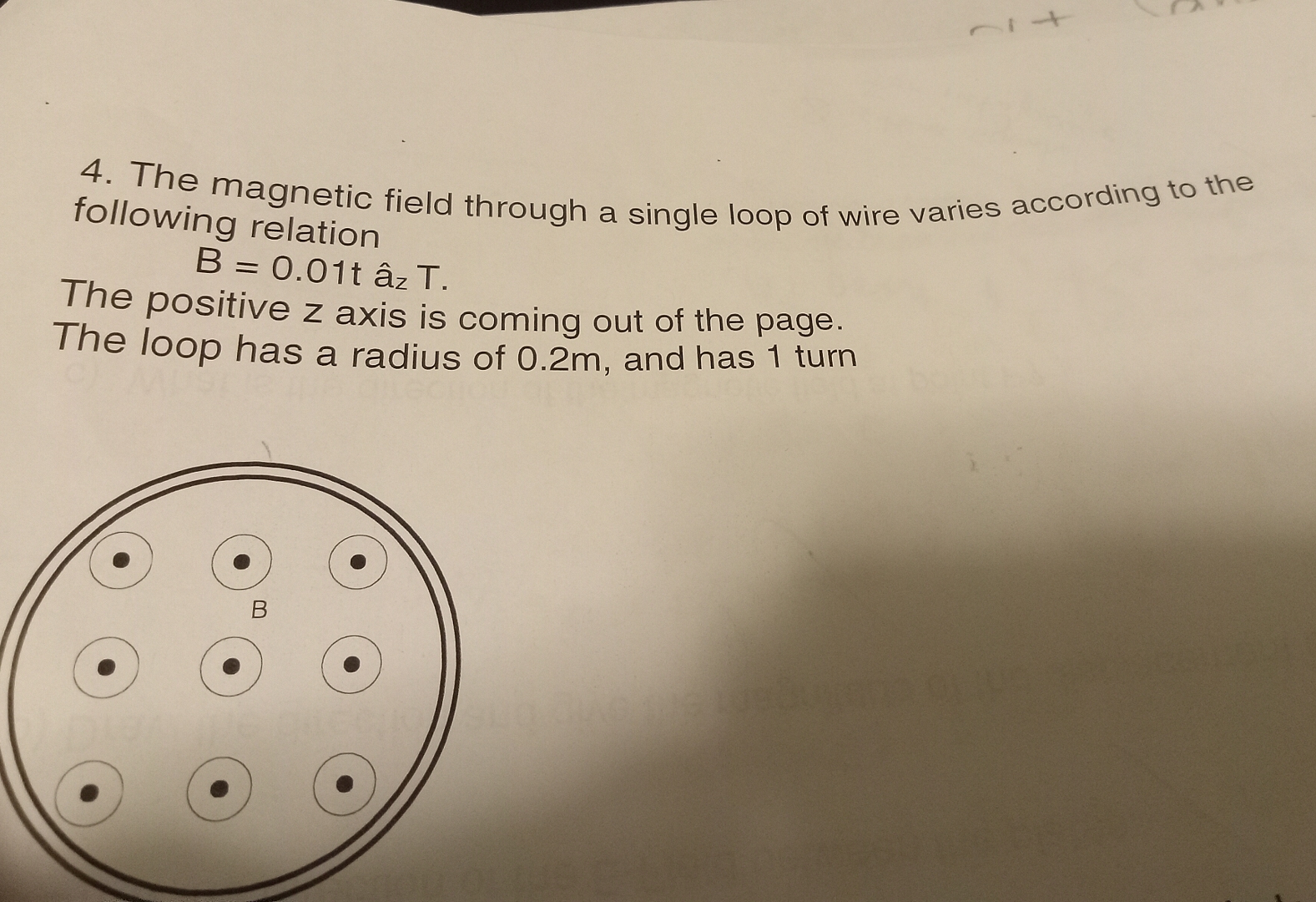 The magnetic field through a single loop of wire | Chegg.com