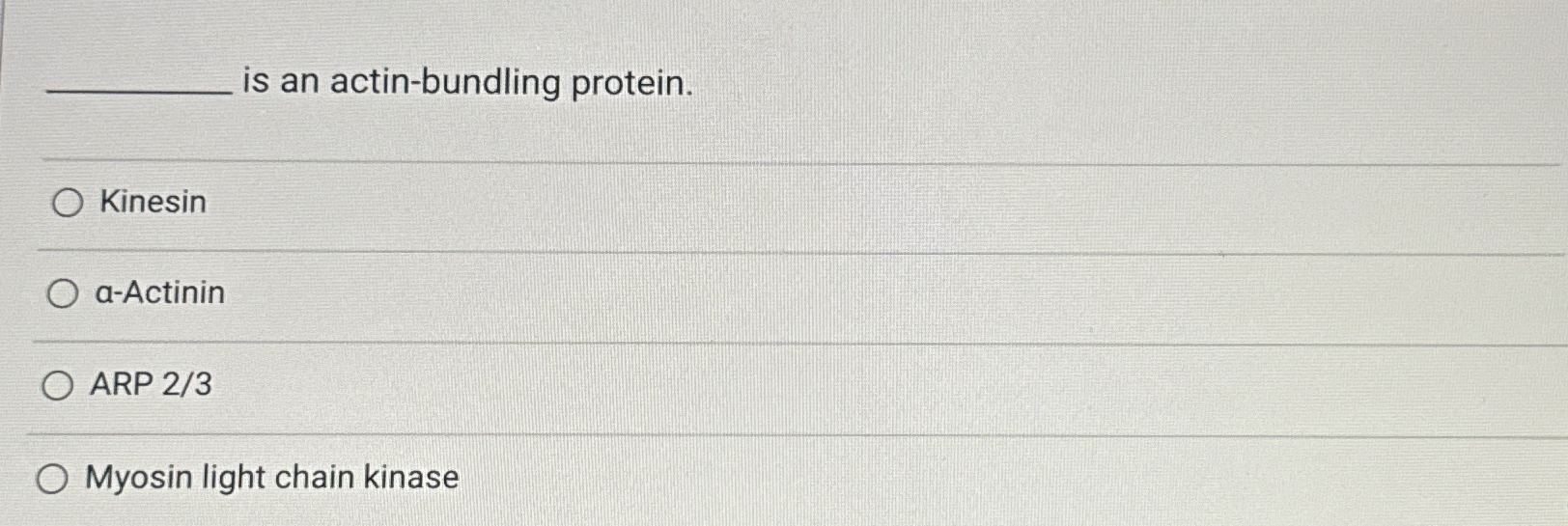 Solved ﻿is an actin-bundling protein.Kinesina-ActininARP | Chegg.com