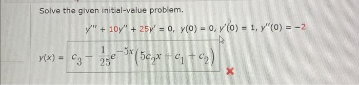 Solved Solve the given initial-value problem. y(x) = 3 y"" | Chegg.com