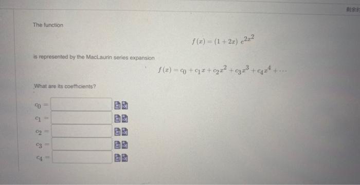 Solved The function f(x)=(1+2x)e2x2 is represented by the | Chegg.com