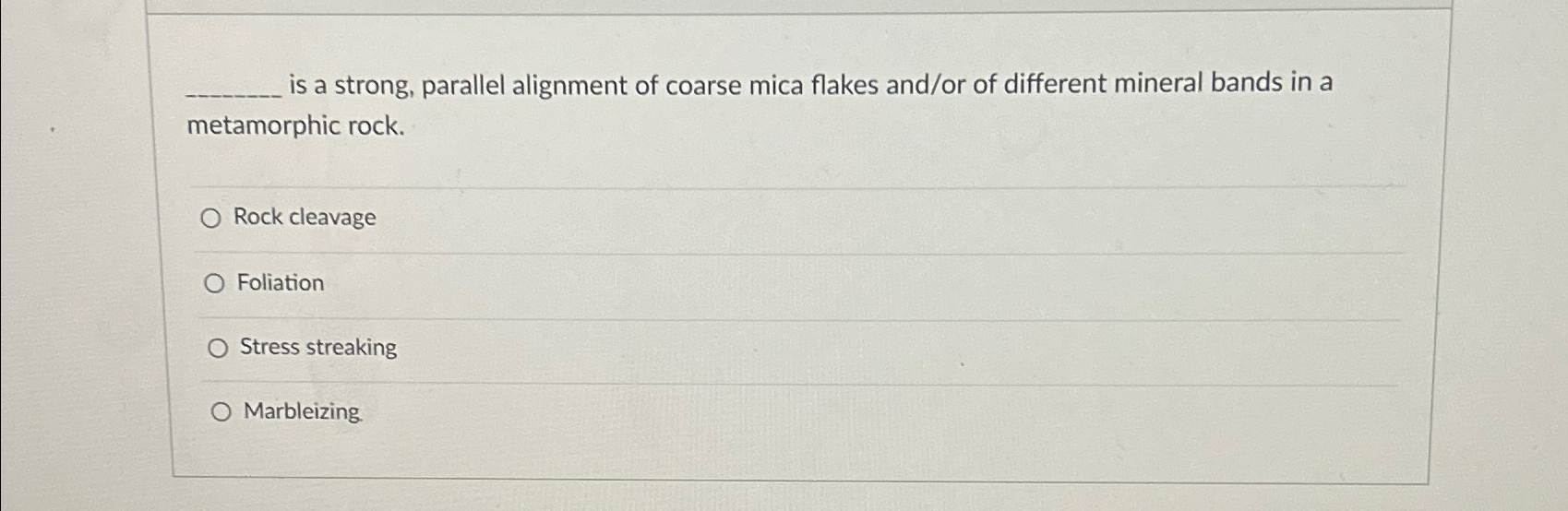 Solved is a strong, parallel alignment of coarse mica flakes | Chegg.com
