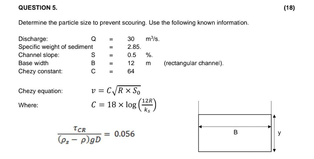 Solved QUESTION 5. (18) Determine the particle size to | Chegg.com