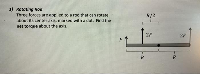 Solved: 1) Rotating Rod Three Forces Are Applied To A Rod ... | Chegg.com