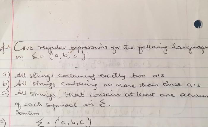 Solved ais a regular che requan expressions for the | Chegg.com