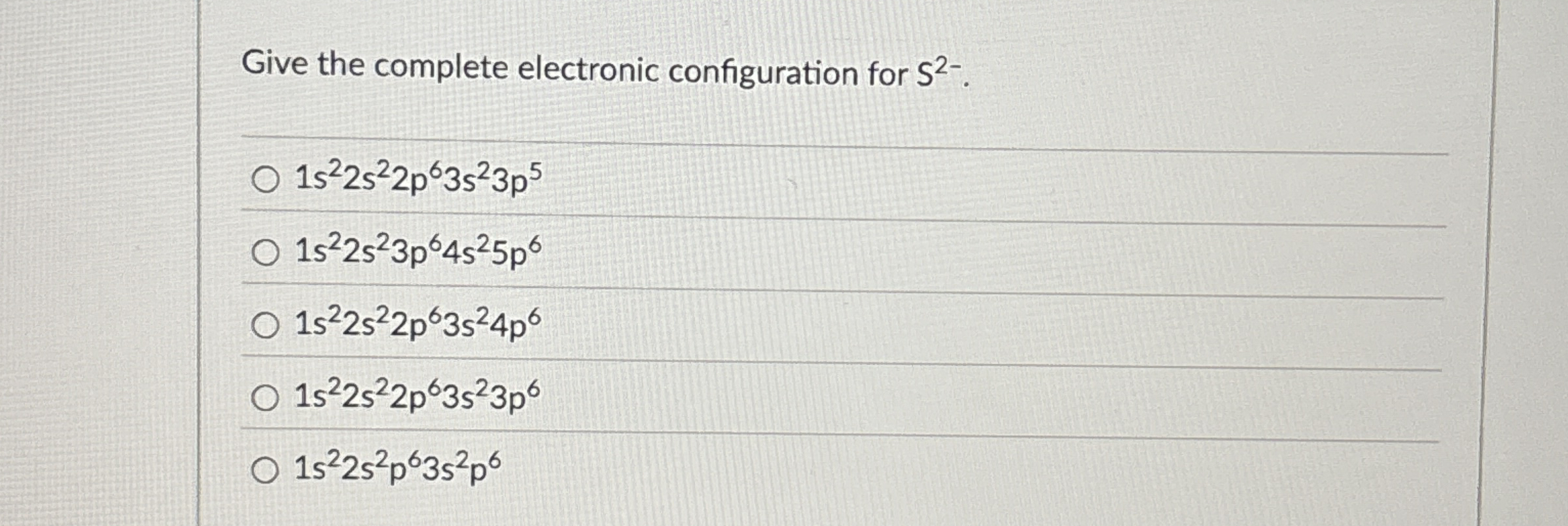 Solved Give the complete electronic configuration for | Chegg.com