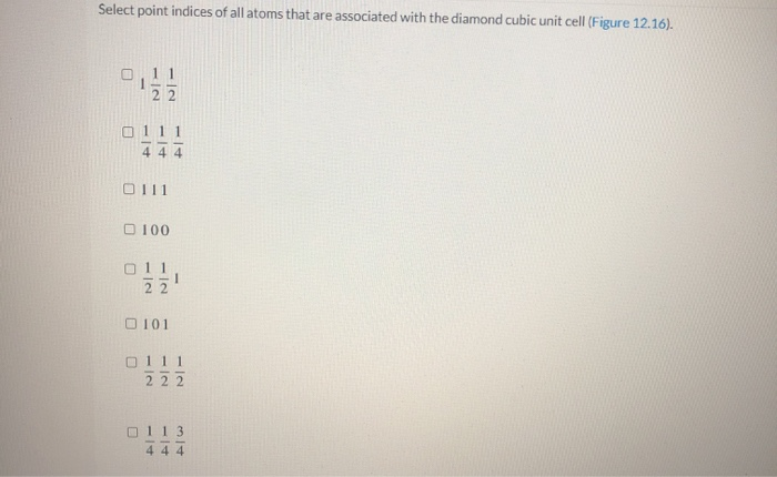Select point indices of all atoms that are associated | Chegg.com