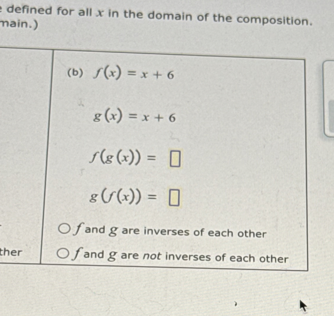 Solved defined for all x ﻿in the domain of the composition. | Chegg.com