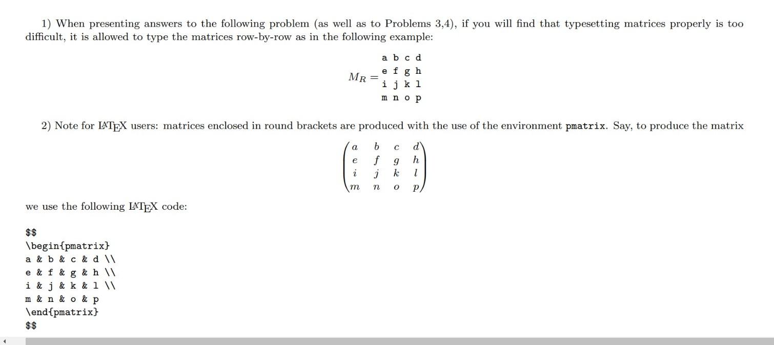 Solved 1) When presenting answers to the following problem | Chegg.com