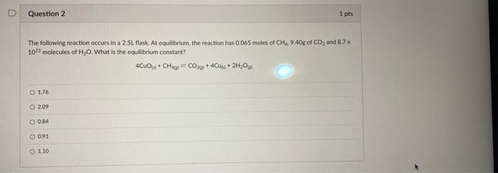 Solved The following reaction occurs in a 2.51 flask. At | Chegg.com