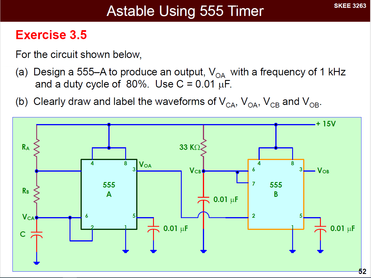 Solved Astable Using 555 ﻿TimerSKEE 3263Exercise 3.5For the | Chegg.com