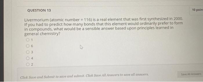 Solved QUESTION 13 10 poin Livermorium (atomic number = 116) | Chegg.com