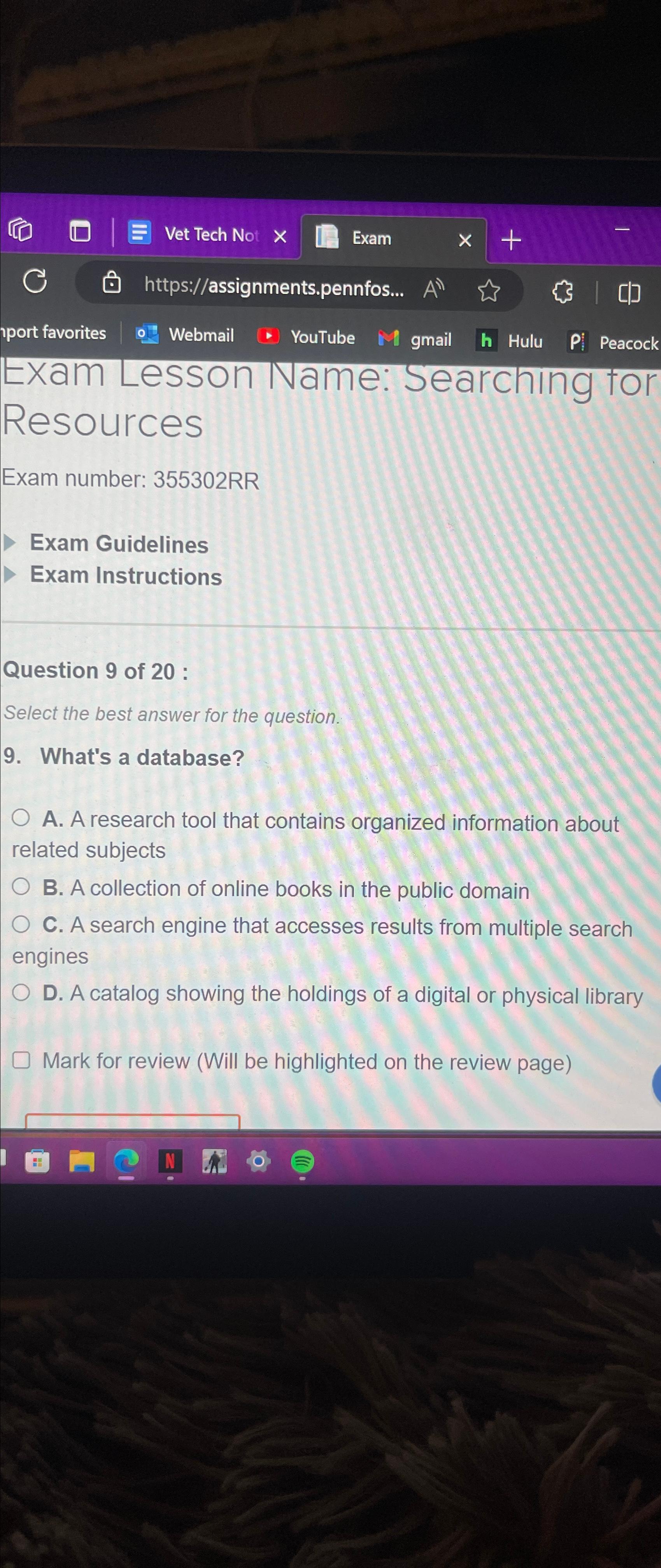 Solved Mabe gmail h Hulu P ﻿: PeacockResourcesExam number: | Chegg.com