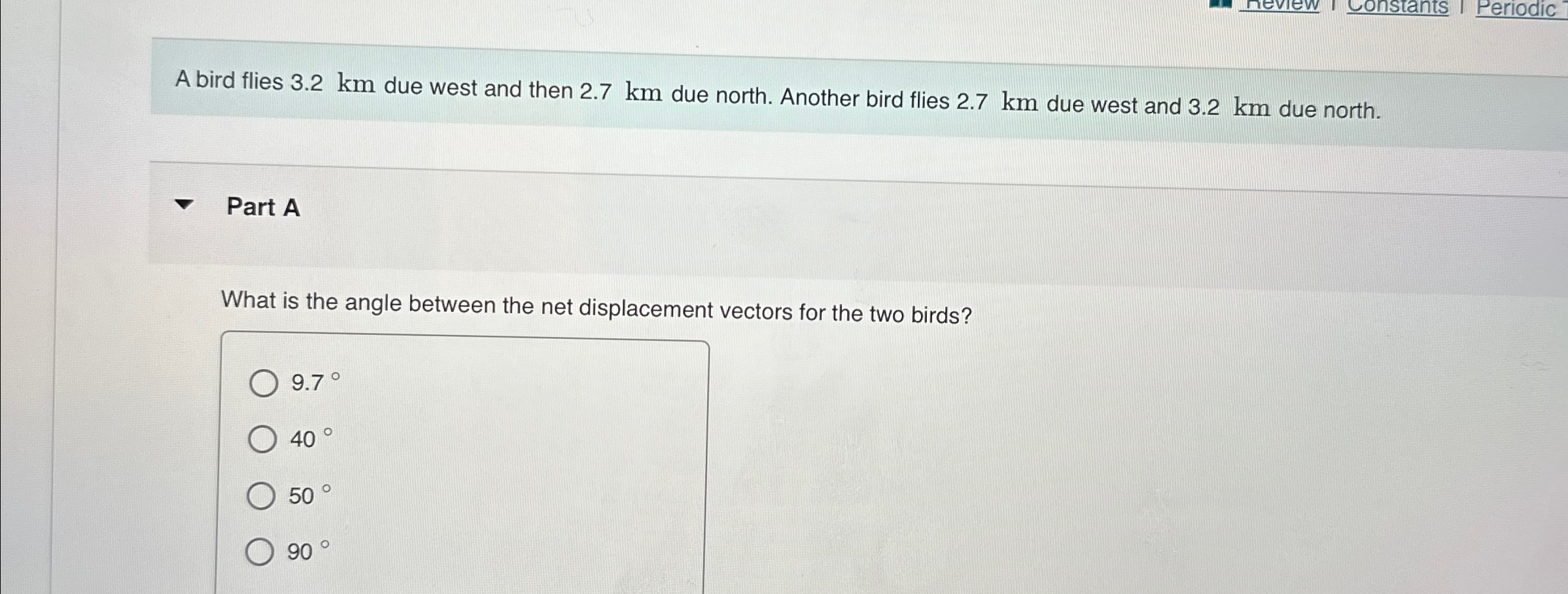 Solved A bird flies 3.2km ﻿due west and then 2.7km ﻿due | Chegg.com