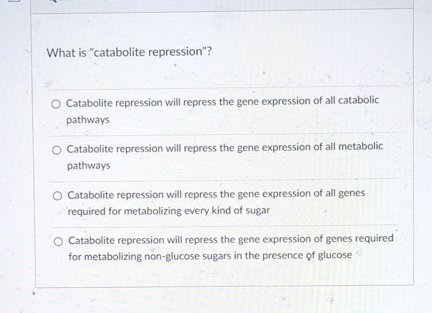 Solved What is "catabolite repression"?Catabolite repression | Chegg.com
