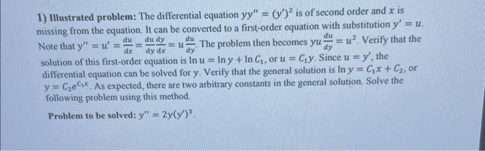 Solved 1) Illustrated problem: The differential equation | Chegg.com