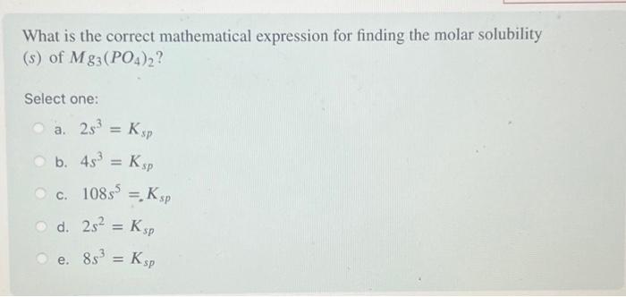 Solved What is the correct mathematical expression for | Chegg.com