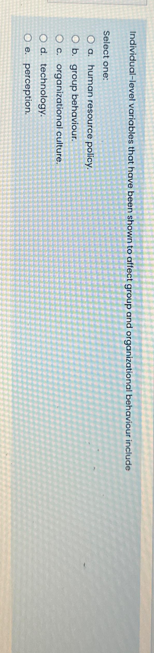 Solved Individual-level variables that have been shown to | Chegg.com