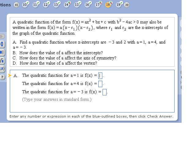 Solved A quadratic function of the form f(x) = ax2 + bx+ c | Chegg.com