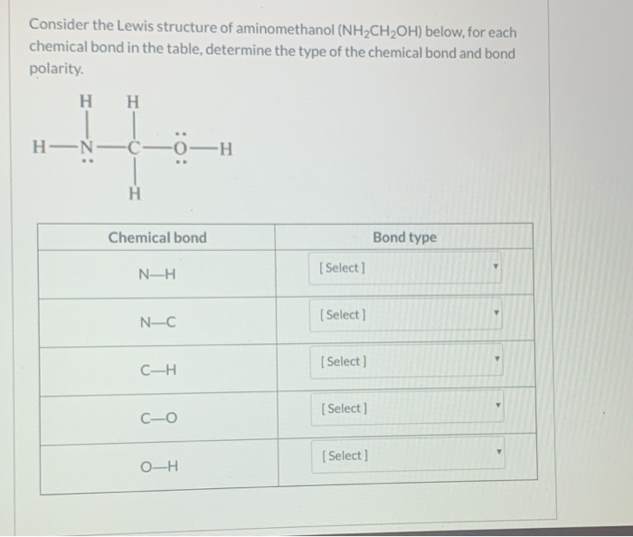 Solved Consider the Lewis structure of aminomethanol | Chegg.com