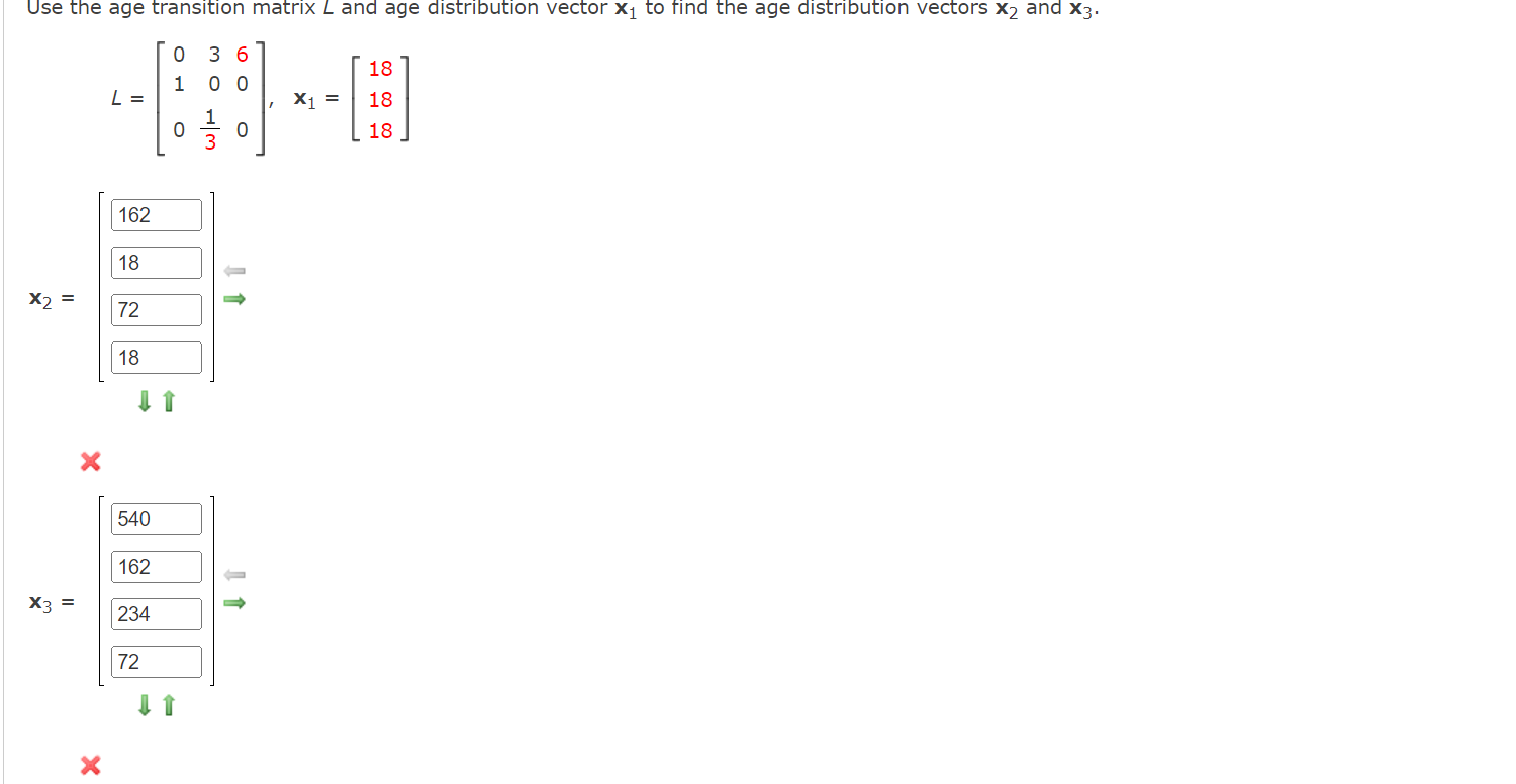 Solved Use the age transition matrix L ﻿and age distribution | Chegg.com