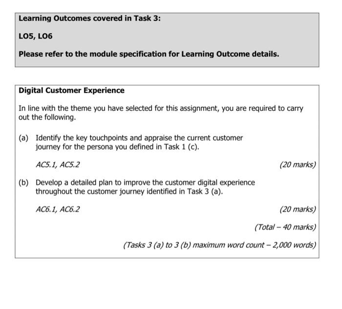 Solved Learning Outcomes covered in Task 3: LOS, LO6 Please | Chegg.com