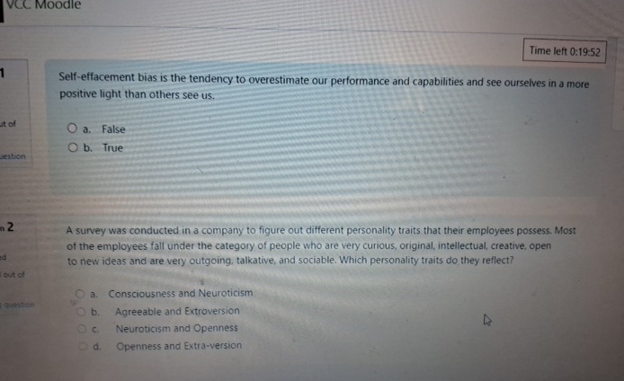 Solved VCC MoodleSelf-effacement bias is the tendency to | Chegg.com