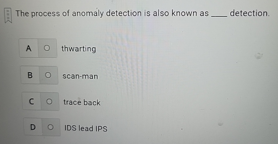 Solved The process of anomaly detection is also known as | Chegg.com