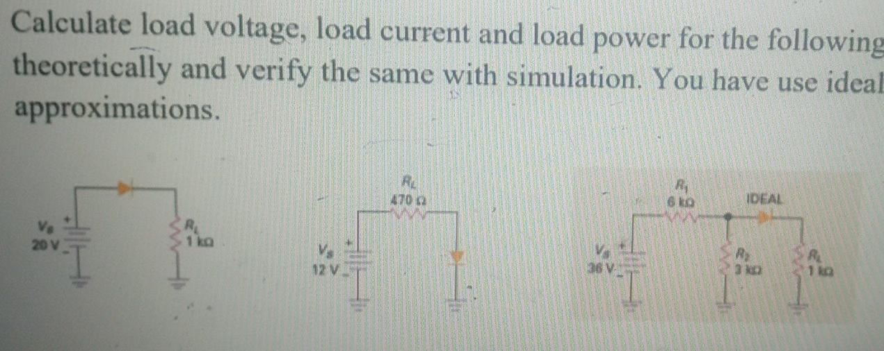 Solved Calculate load voltage, load current and load power | Chegg.com
