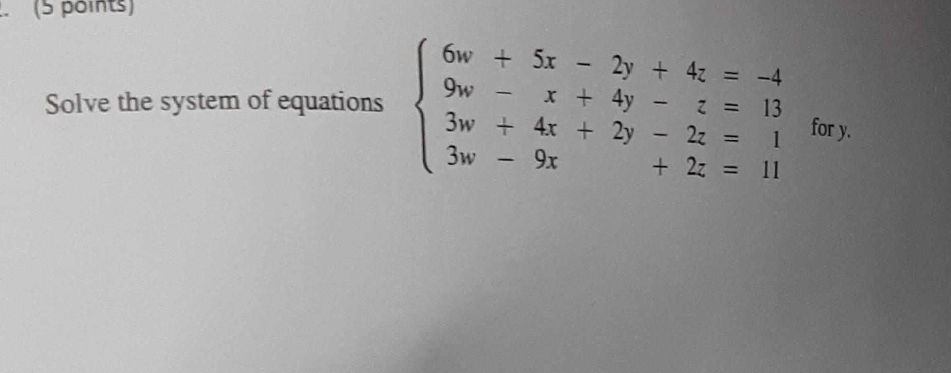 Solved Solve the system of equations | Chegg.com